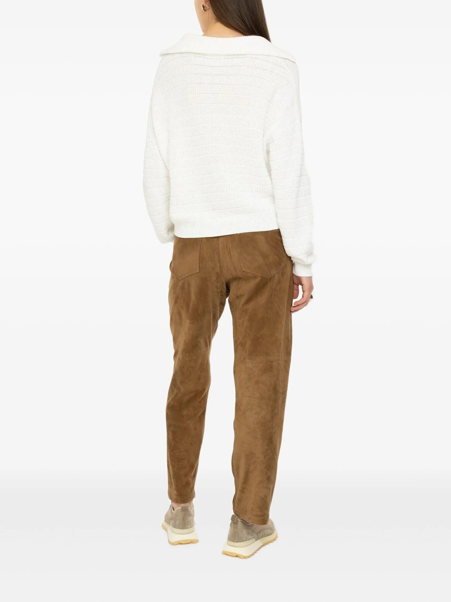 Брюки BRUNELLO CUCINELLI Pull-on suede trousers, размер 42 — фото 1