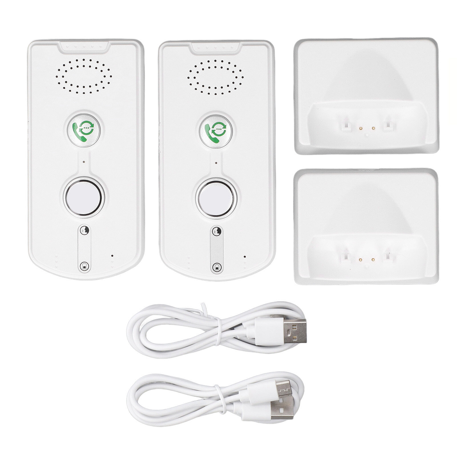 Двусторонняя голосовая система внутренней связи для пожилых людей с голосовым управлением, беспроводная система громкой связи, радиус действия 1000 м, белый цвет