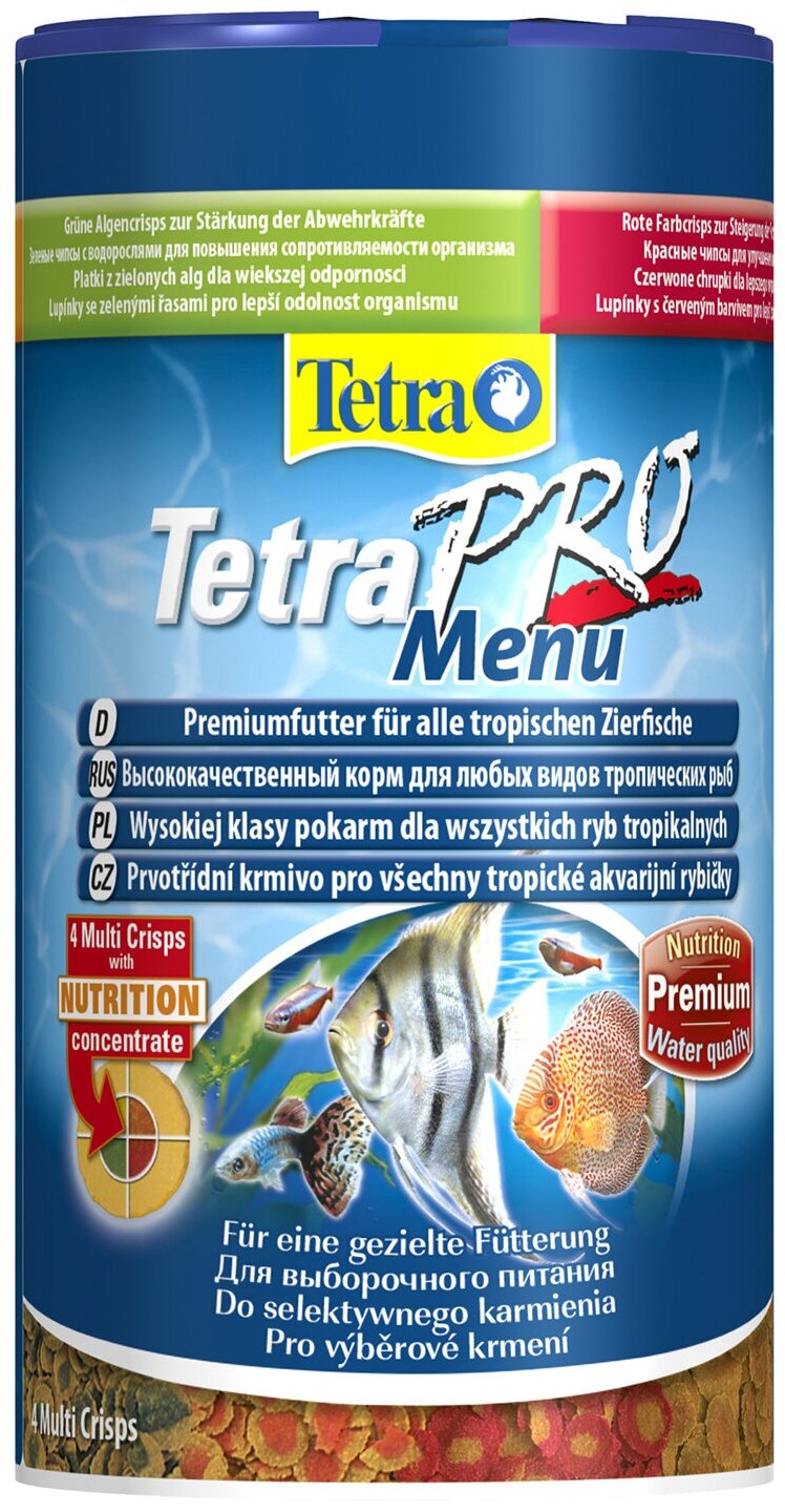 TetraPro Menu корм для всех видов рыб "4 вида" чипсов 250 мл
