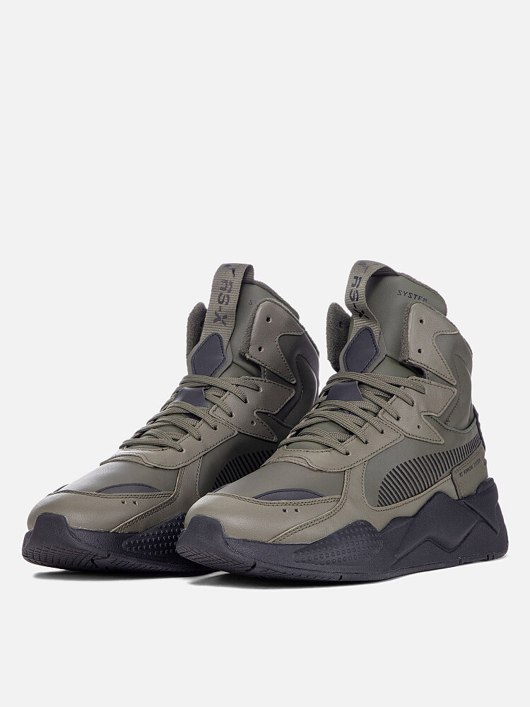 Кроссовки PUMA RS-X Mid, полнота 6 (RU)/ на среднюю стопу, размер 41, зеленый — фото 1