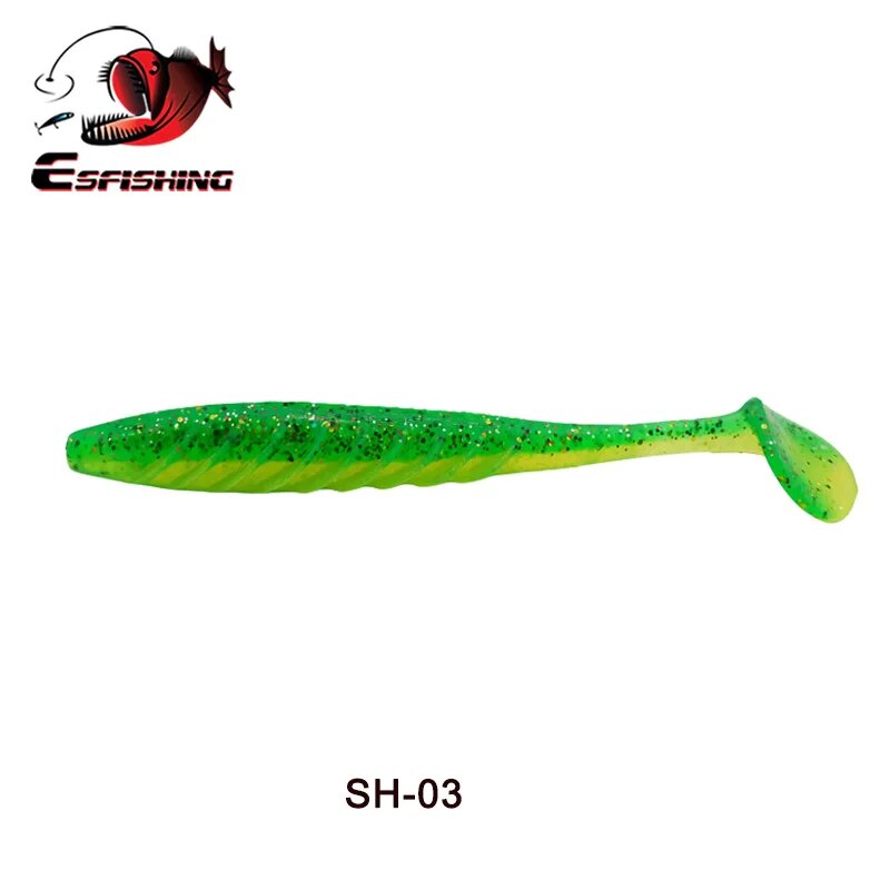 Kes fishing Ripple Shad 70 мм, 100 мм, 125 мм Зеленый, 100mm 6pcs, SH03