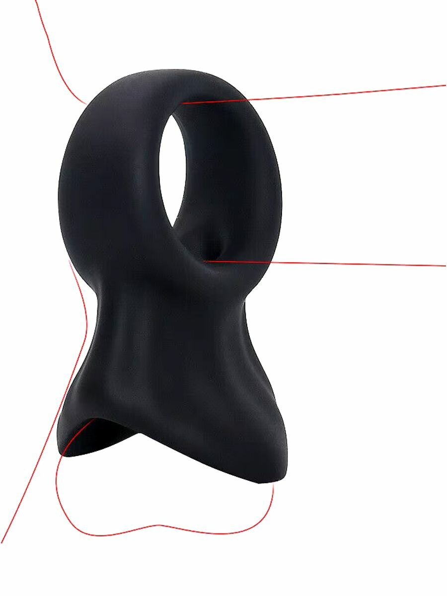 Силиконовая эластичная насадка на член и мошонку Ring With Ball Stretcher, 1шт