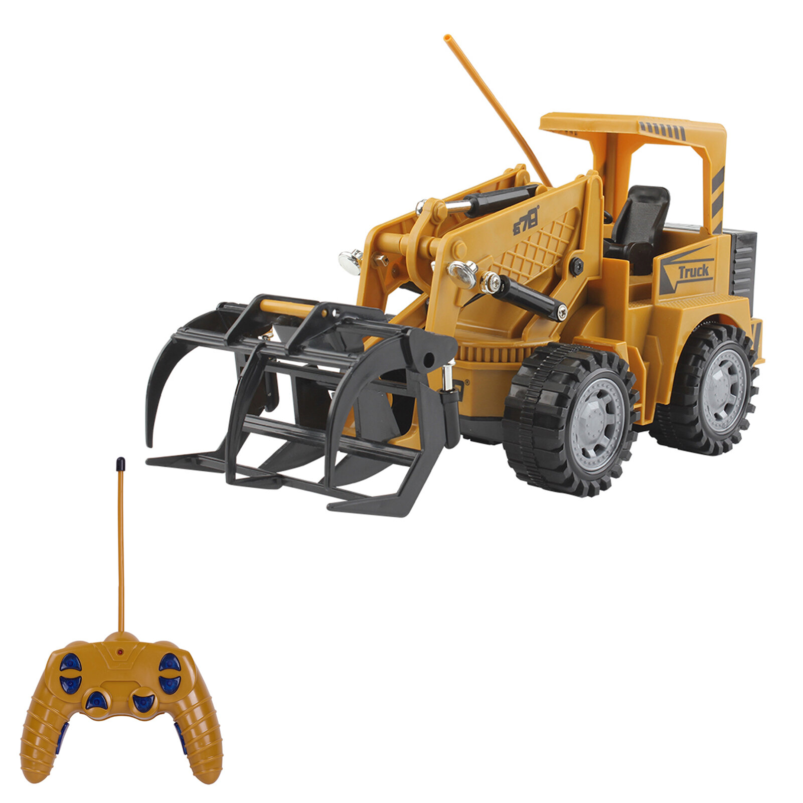 RC Wood Grabber Truck 1/24 желтый 2.4GHz 5CH радиоуправляемый строительный грузовик инженерные транспортные средства образовательные игрушки для детей с светом музыкой