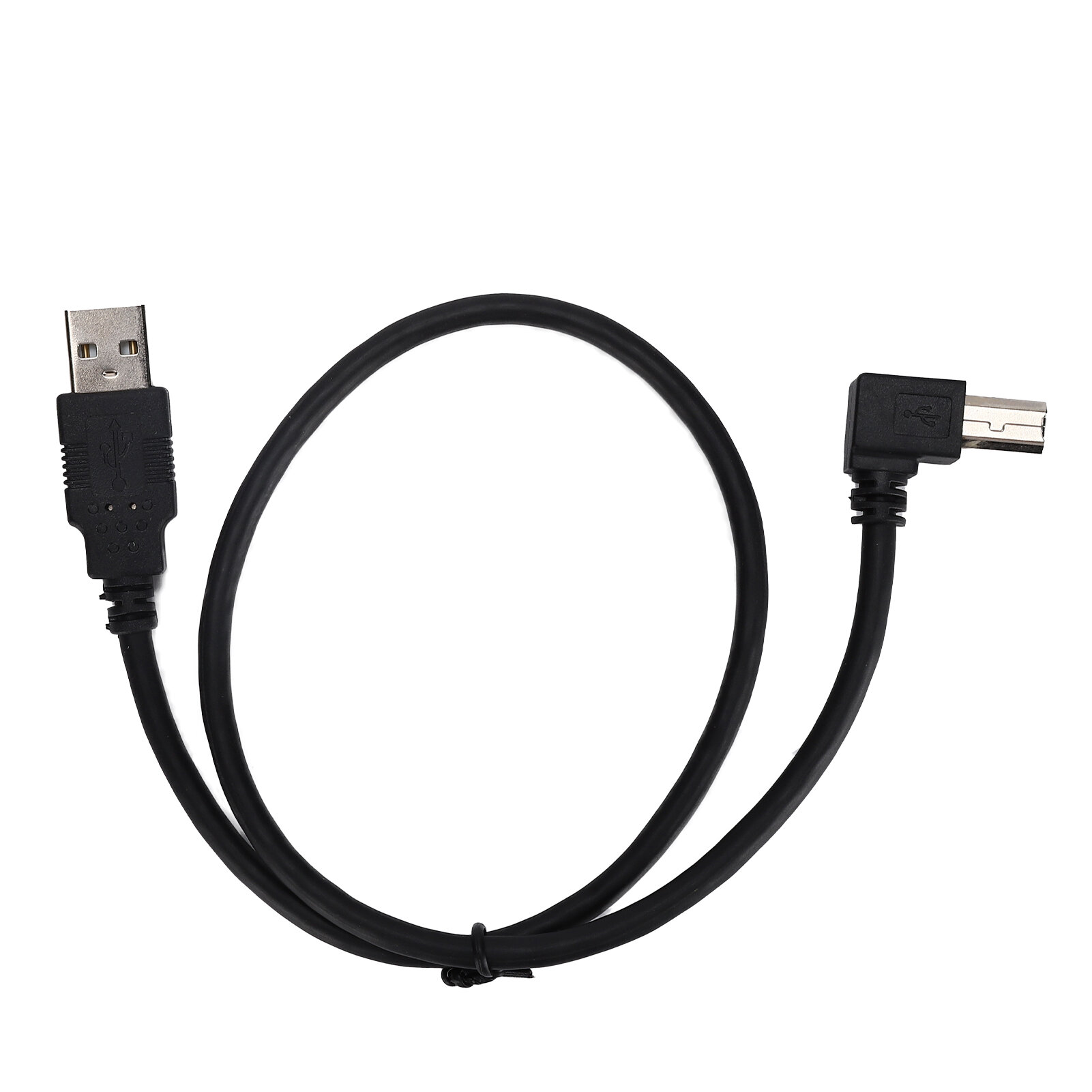 USBA to USBB Male Conversion Cable Cord Right Angle Connection Adapter 0.5m Black