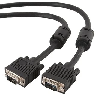 Gembird/Cablexpert CC-PPVGA-10M-B, Кабель VGA Premium , 15M/15M, 10м, черный, тройной экран, феррит. кольца