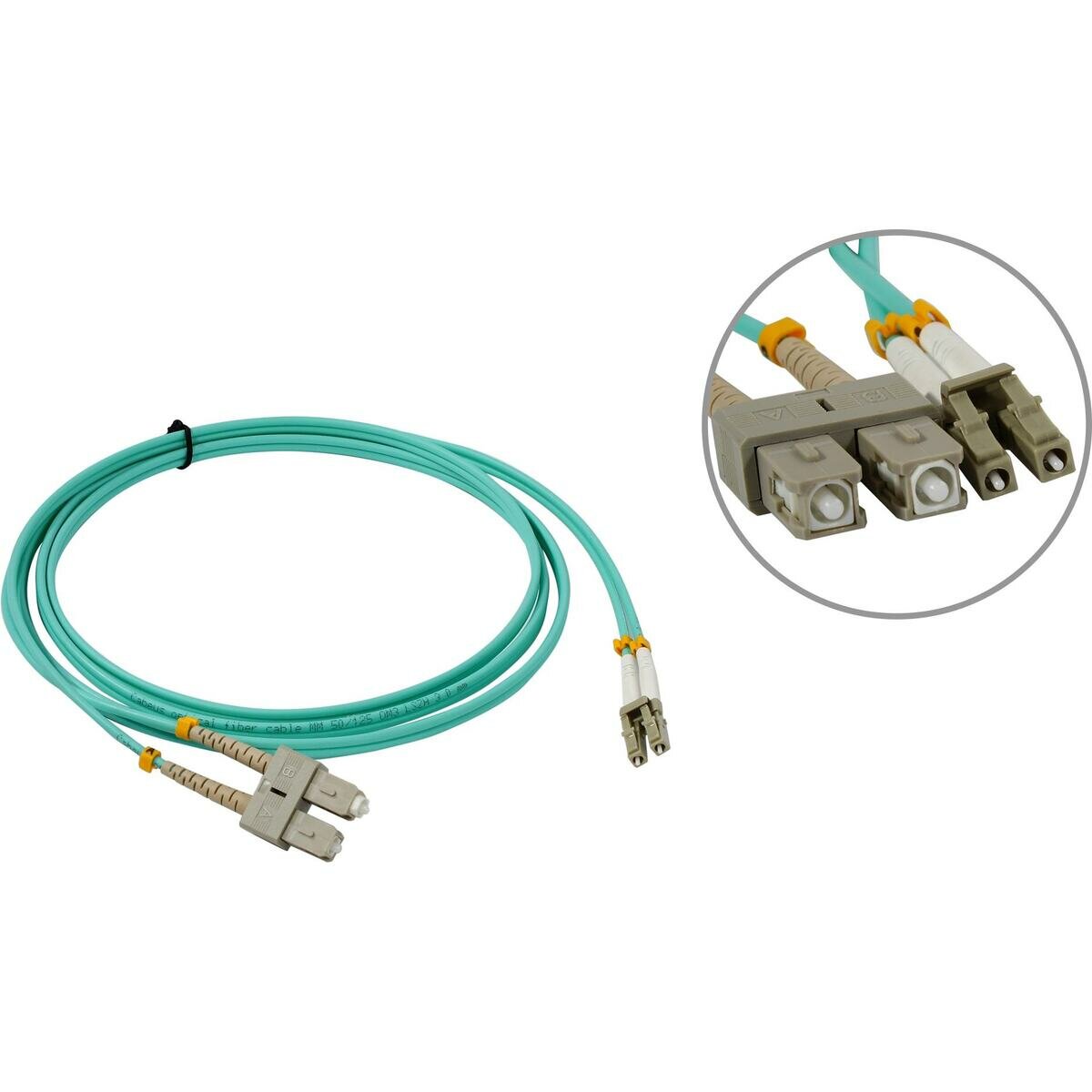 Cabeus FOP-50-LC-SC-2m Patch cord во, LC-SC, duplex, MM 50/125 2м 7349c