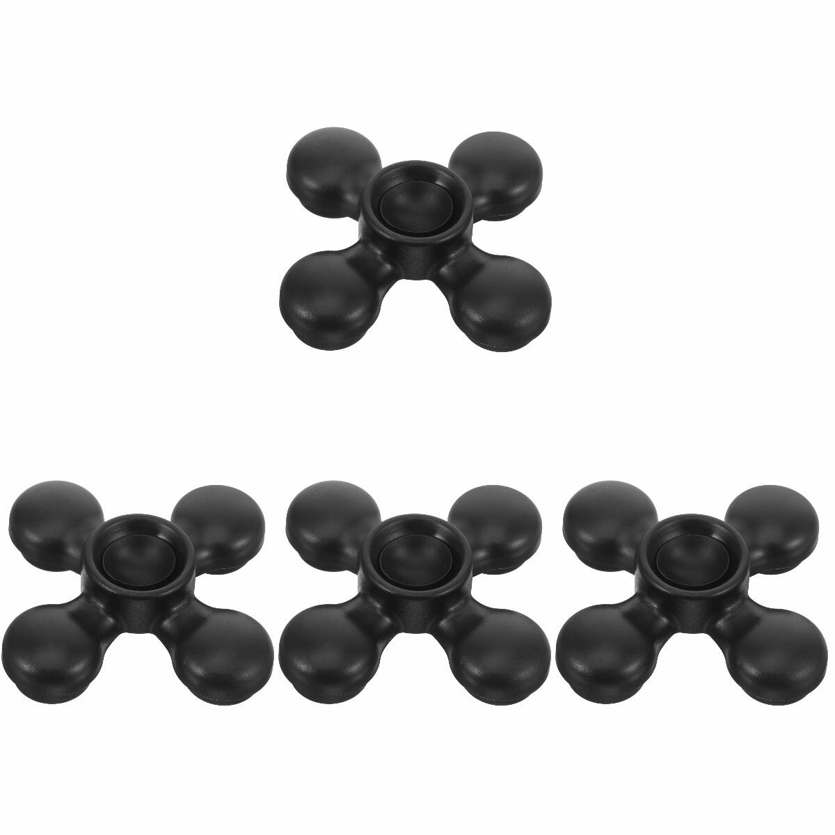 Комплект из 4 черных антискользящих подставок для нижнего шипа виолончели из резины и абс для виолончели