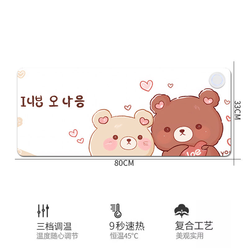 Нагреваемая мышь, коврик для стола с подогревом, интеллектуальный таймер постоянной температуры, офисный коврик из PU кожи, водонепроницаемый, подогреватель для рук, оптовая продажа