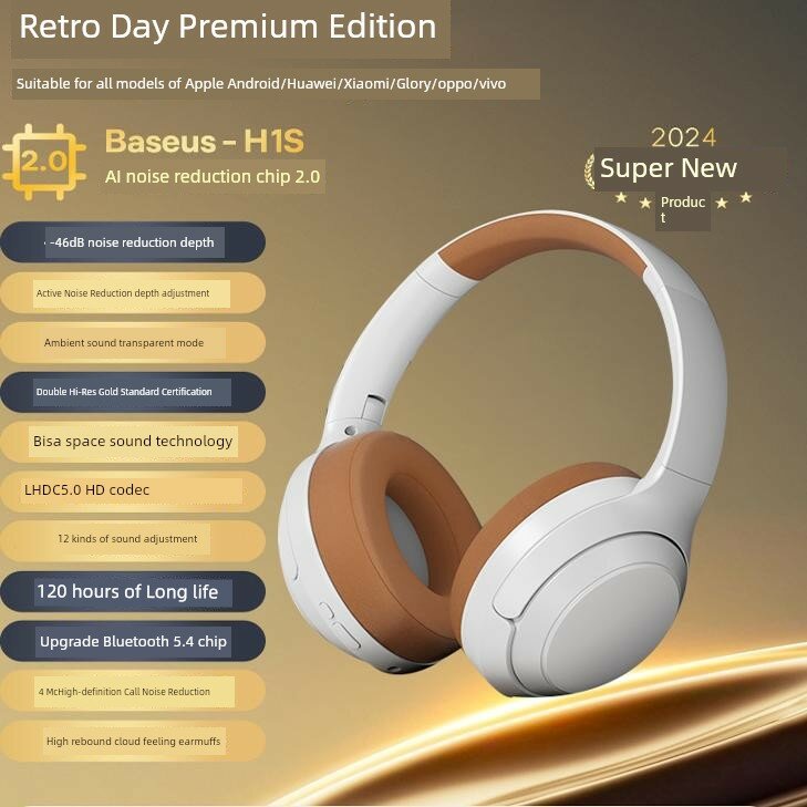 HILL SOUND DR83 беспроводные наушники Ретро Белый Премиум версия Шумоподавление