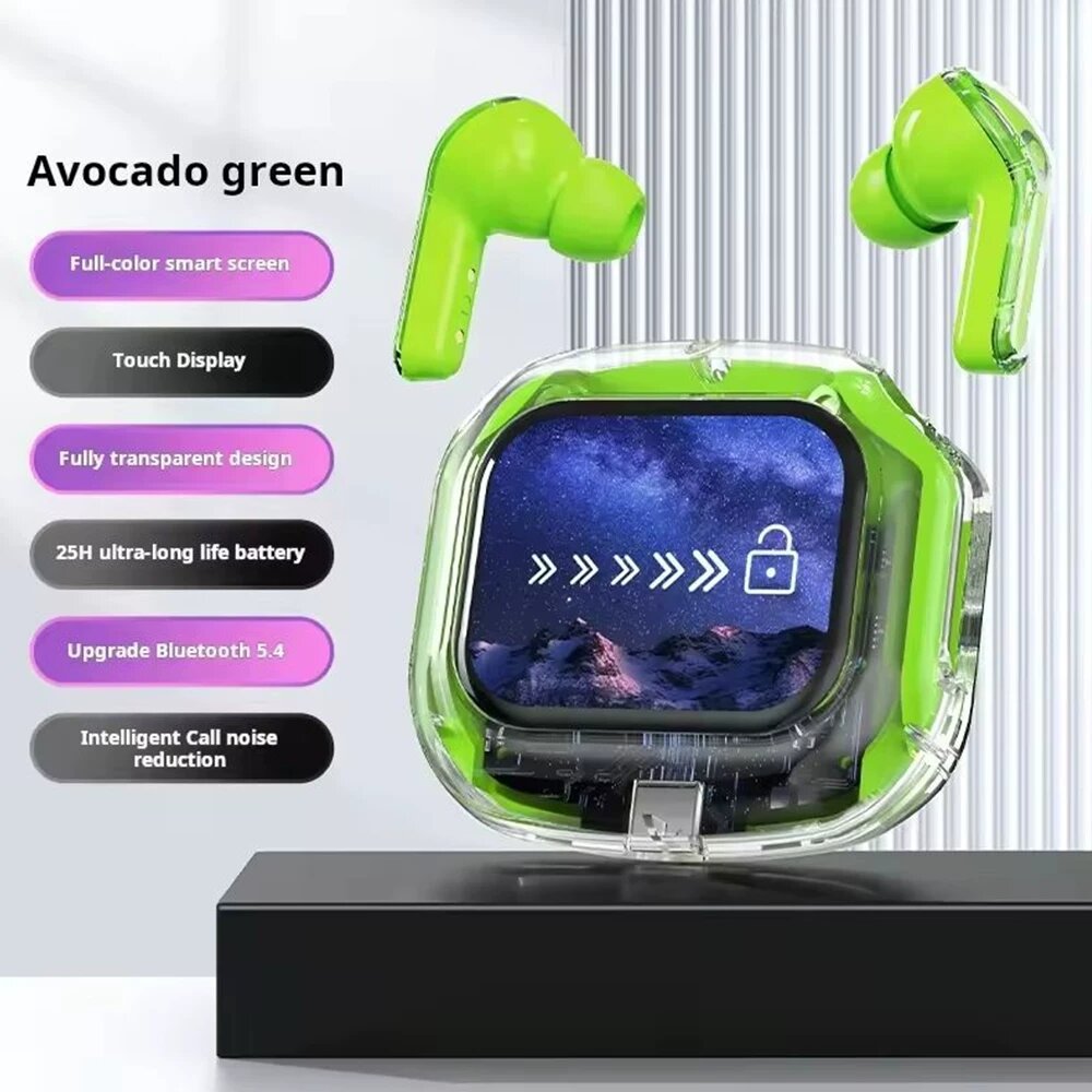 Беспроводные наушники Bluetooth TWS True Wireless Stereo с сенсорным управлением, зеленые для повседневного