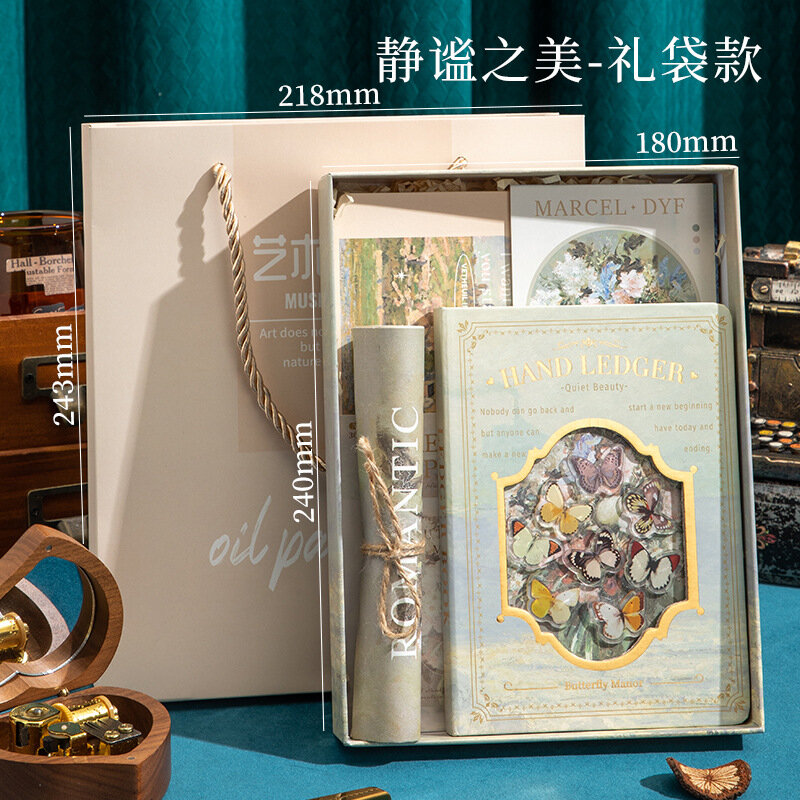 Набор блокнотов с винтажной масляной живописью, подарочная коробка, высококачественный дневник, блокнот для девочек, школьный блокнот, записная книжка