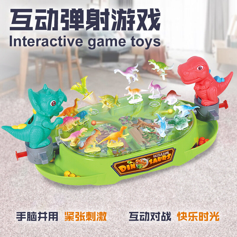 Новинка 2025 года: Настольная боевая машина с динозаврами для двух игроков, интерактивная игра для родителей и детей, детская головоломка с выбросом бусин 2026