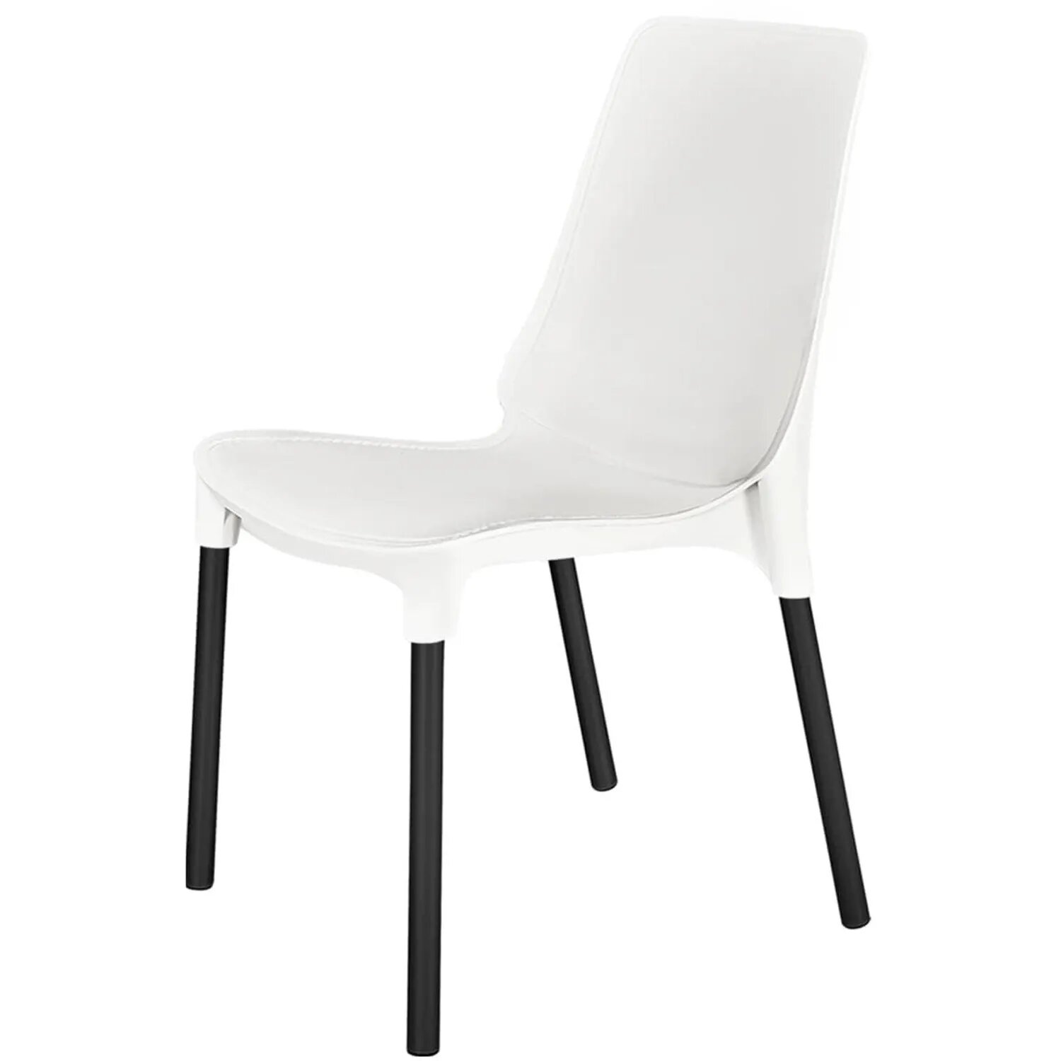 Стул для столовых EL_SHT-S75 пластик белый/черный муар 1922
