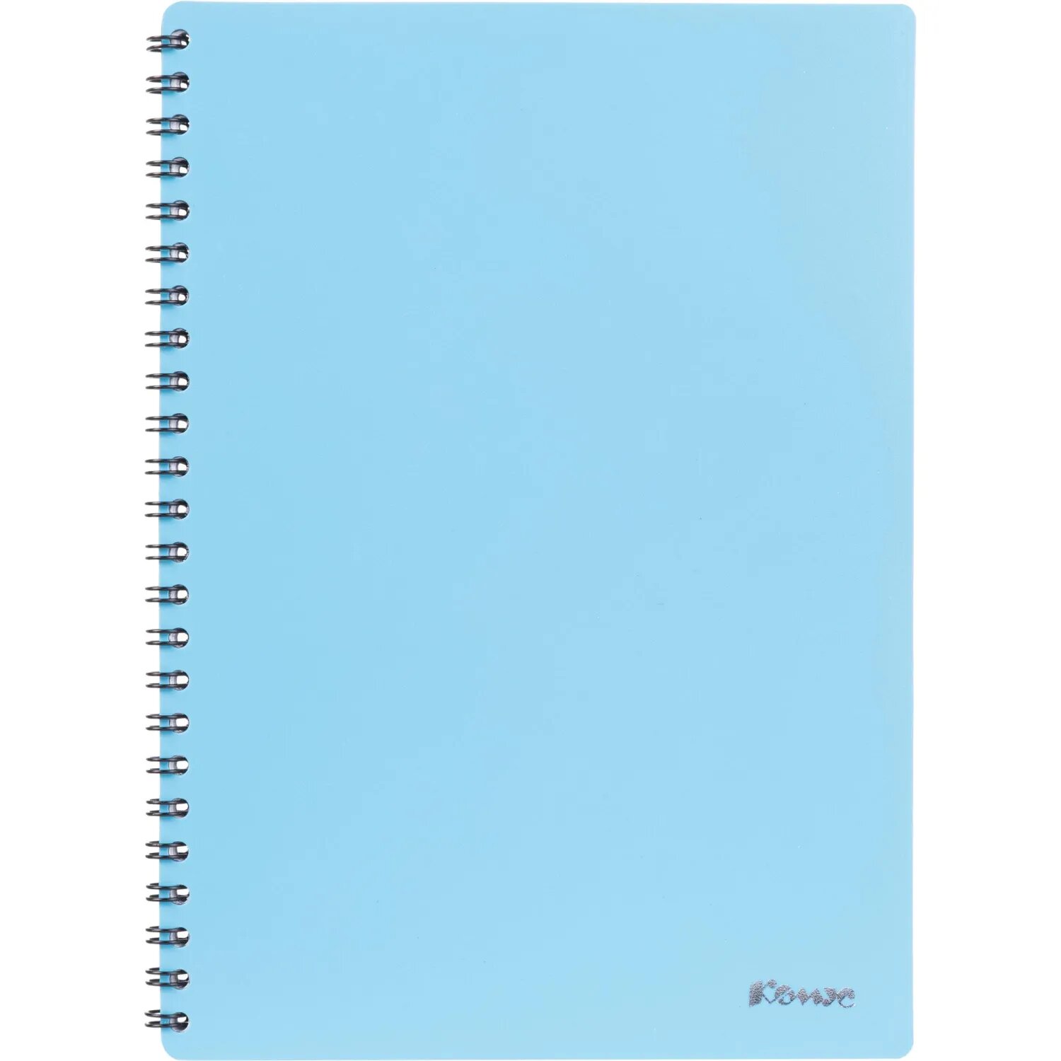 Бизнес-тетрадь Комус А5 60л, кл, обл. пластик, спираль, голубая Classic