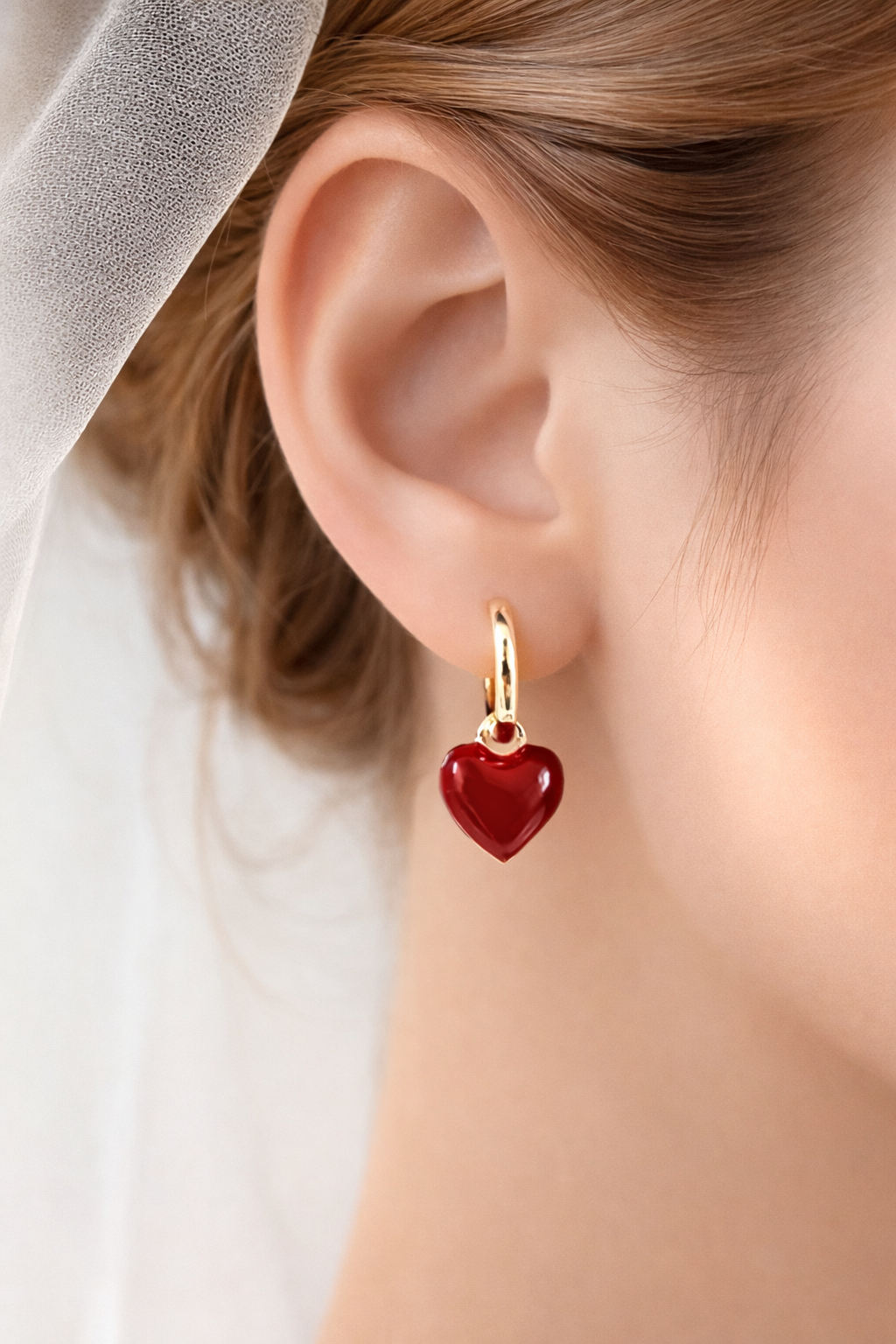 Серьги конго, с подвесками, эмаль