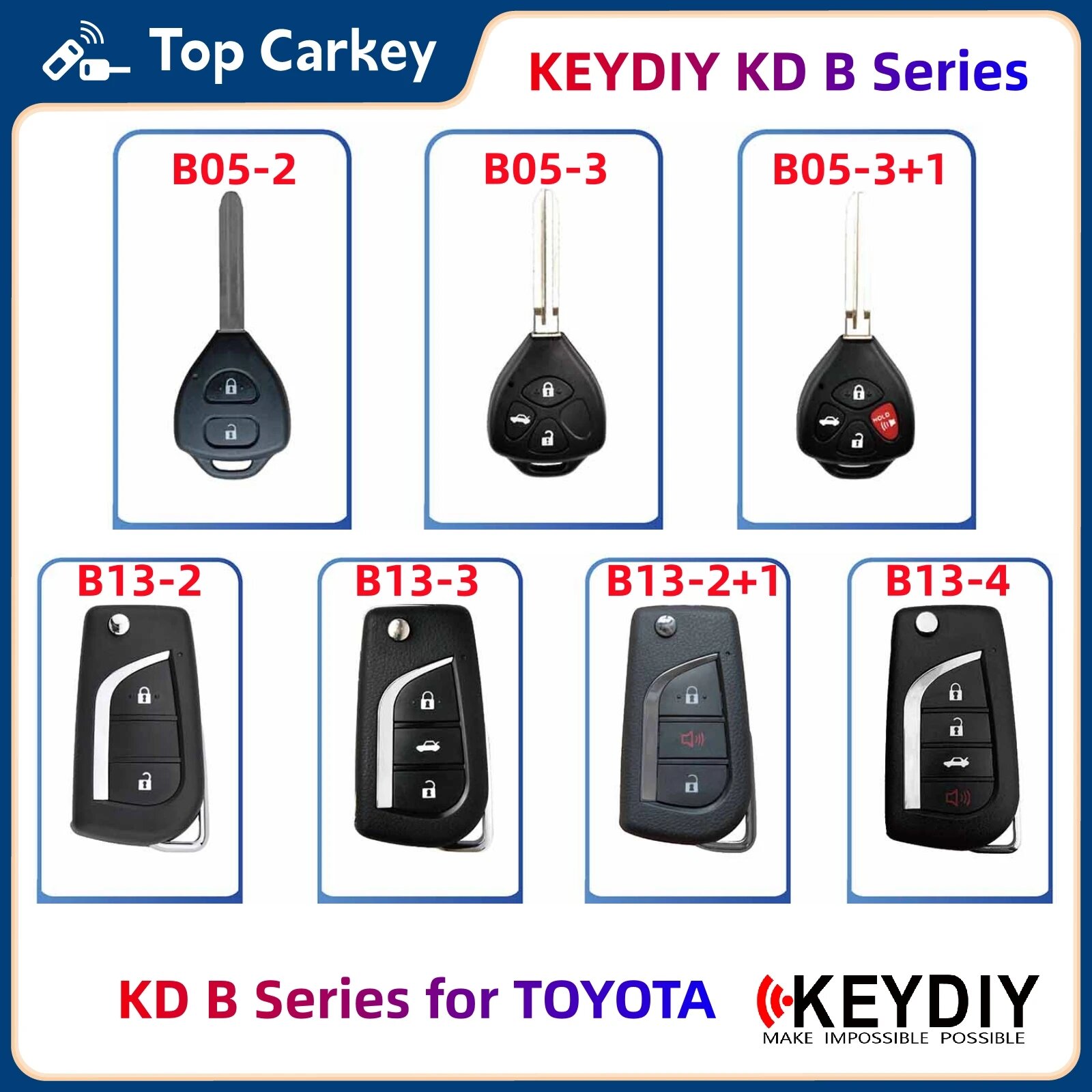 KEYDIY KD B Series B05-2 B05-3 B13-3 B13-4 Универсальный дистанционный ключ для Toyota Corolla Levin Camry Avalon Allion Harrier Venza RAV4