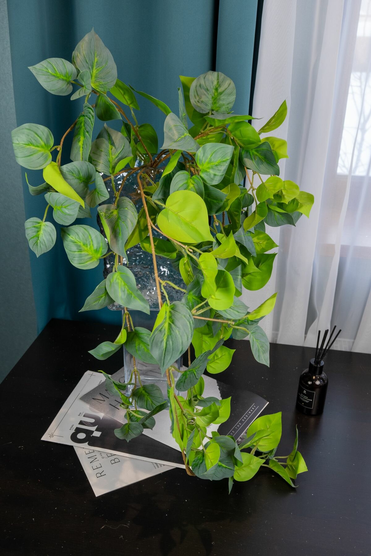 Декоративная искусственная лиана подвесной искусственный вьющийся плющ для кашпо 90 см