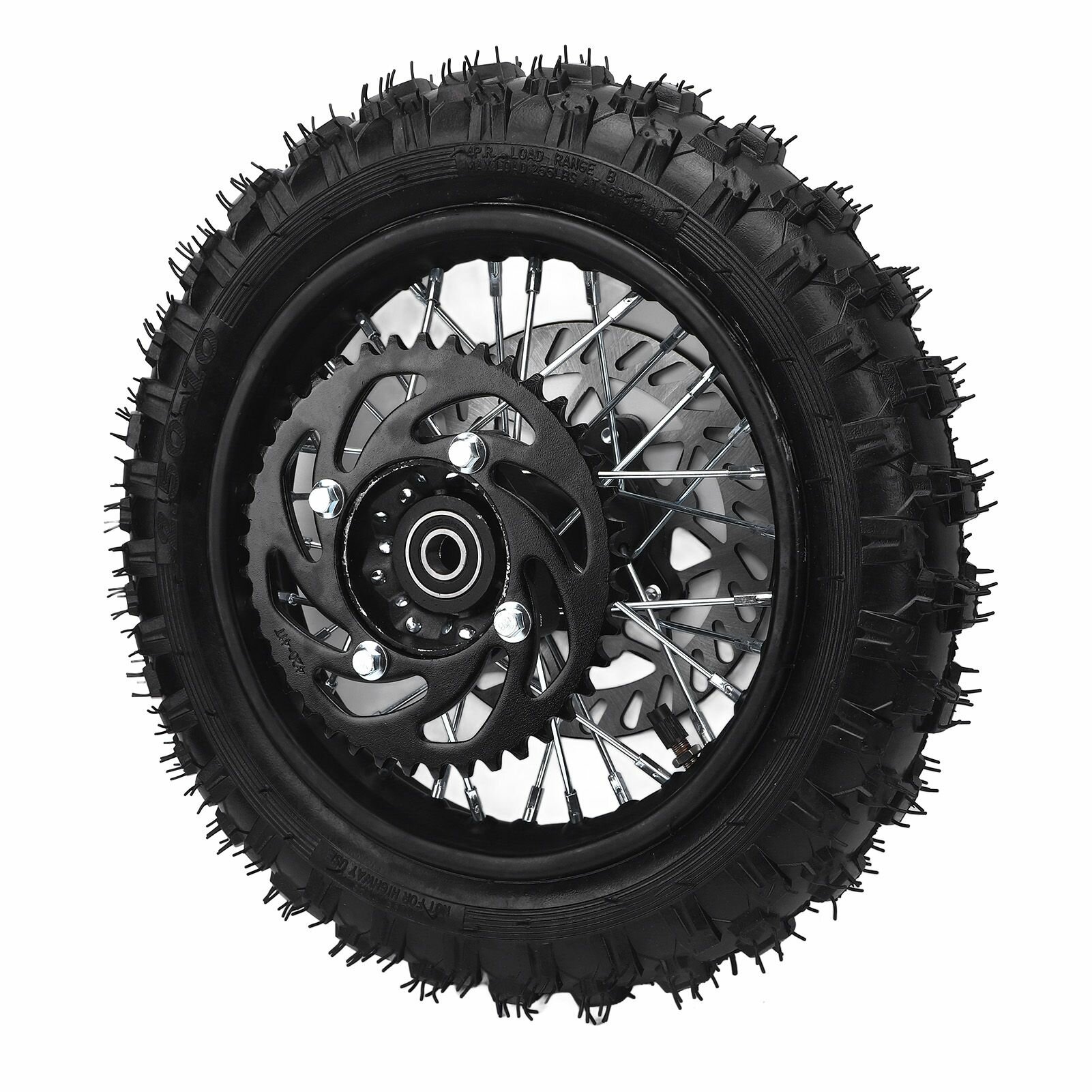 Заднее колесо 10" с тормозом и звездочкой 41T для питбайков 50-110cc (2.5-10)