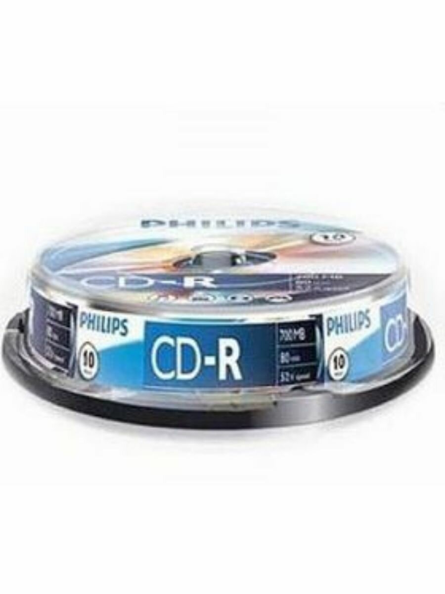 Диск Philips, 700Mb, 52x, Cake Box, 10 шт