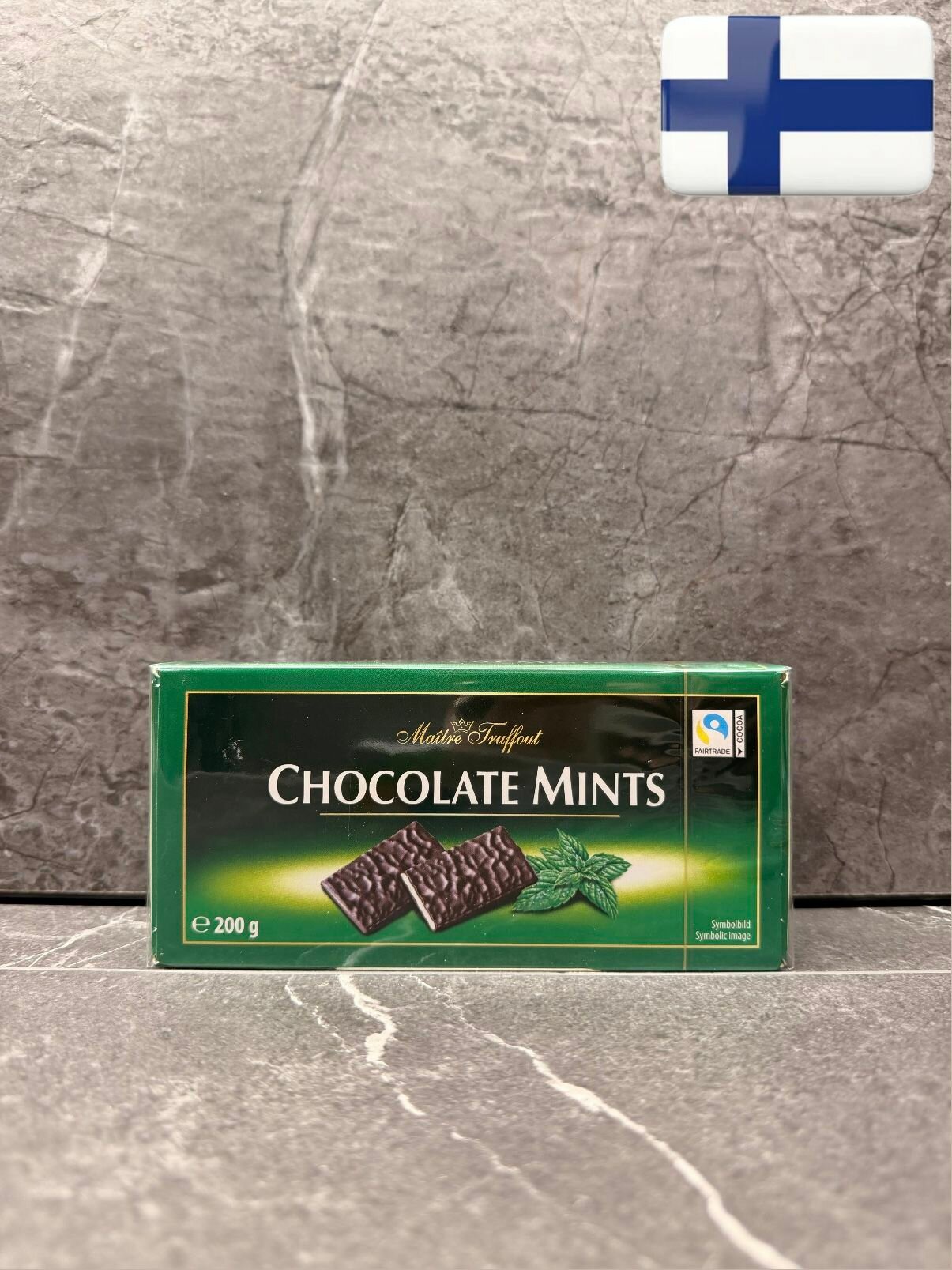 Темный шоколад Maitre Truffout с мятой, в пластинках 200 гр.
