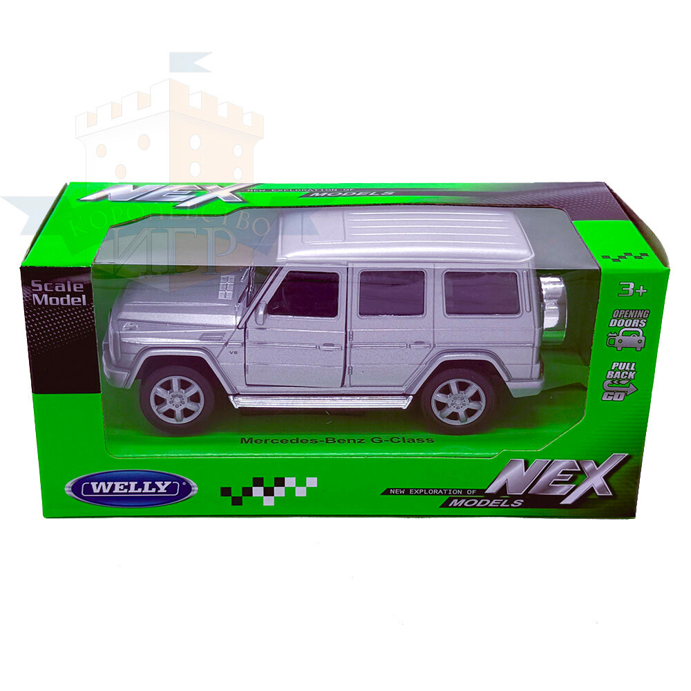 Машинка Welly Mercedes-Benz G-Class, серебристый, 1:32, арт.39889CW-S