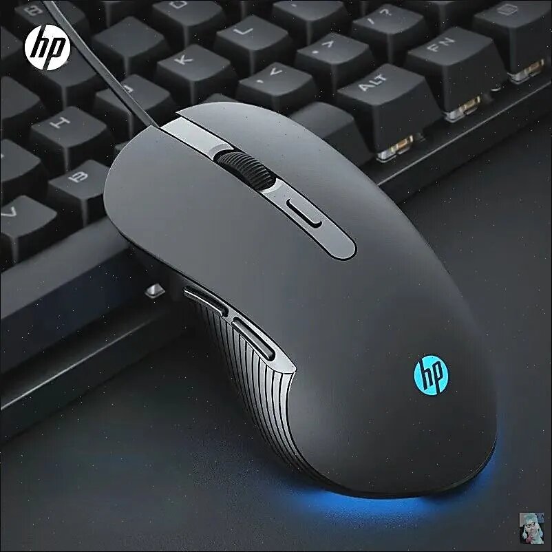 HP Мышь проводная M280, интерфейс USB, эргономичный дизайн, малый вес, бесшумные кнопки, черный