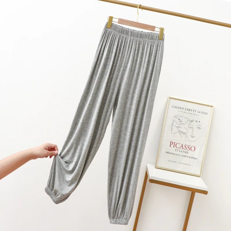 Модальные шаровары для йоги женские М, Серый, grey
