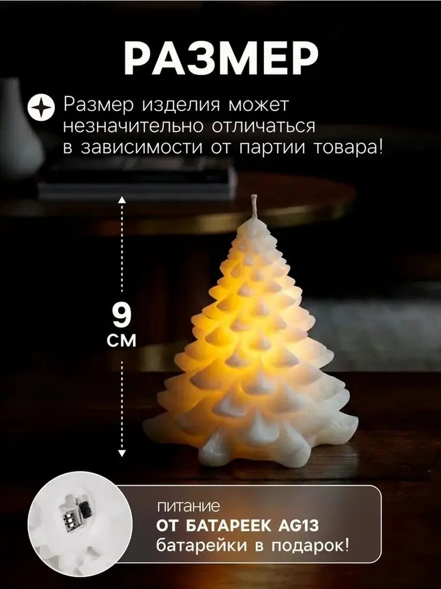 Светодиодная Ёлочка с свечой для праздника