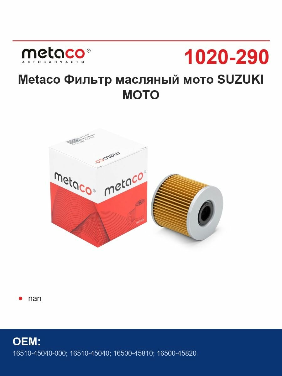 Metaco Фильтр масляный мото SUZUKI MOTO