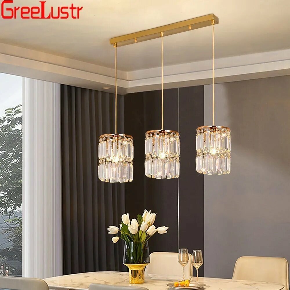 Люстра GreeLustr с хрустальными плафонами, цоколь E14, 30 Вт, 550x200x250 мм, потолочная — фото 1