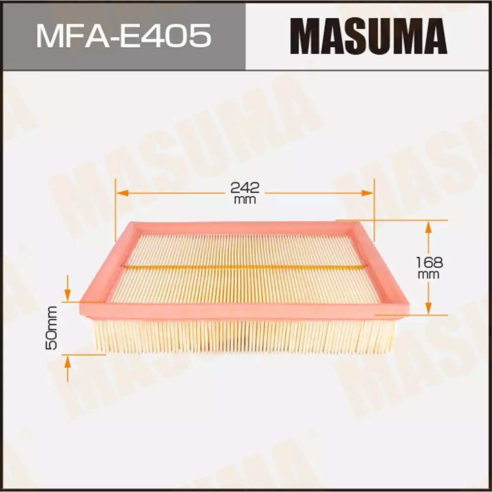 Фильтр воздушный высота, H: 50 мм / длина, W: 242 мм Masuma, MFA-E405