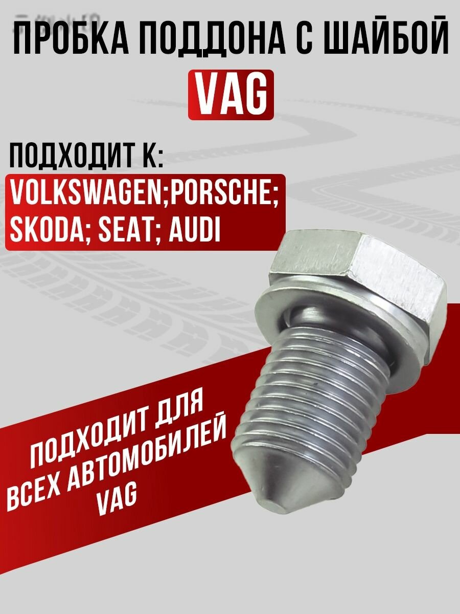 Пробка сливная масляного поддона двигателя с прокладкой VAG Audi Seat Skoda Volkswagen N90813202