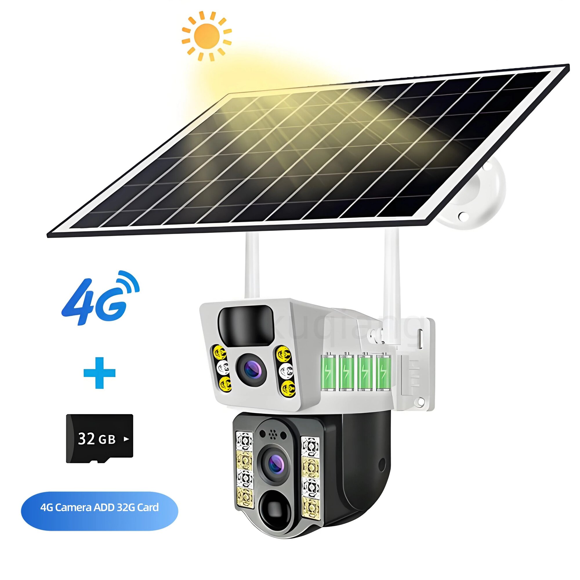 Камера наблюдения V380 Wireless 4G Sim Card Solar Camera 4K 8MP Dual Lens WiFi Surveillance Camera PIR Security Outdoor Waterproof IP PTZ CCTV
