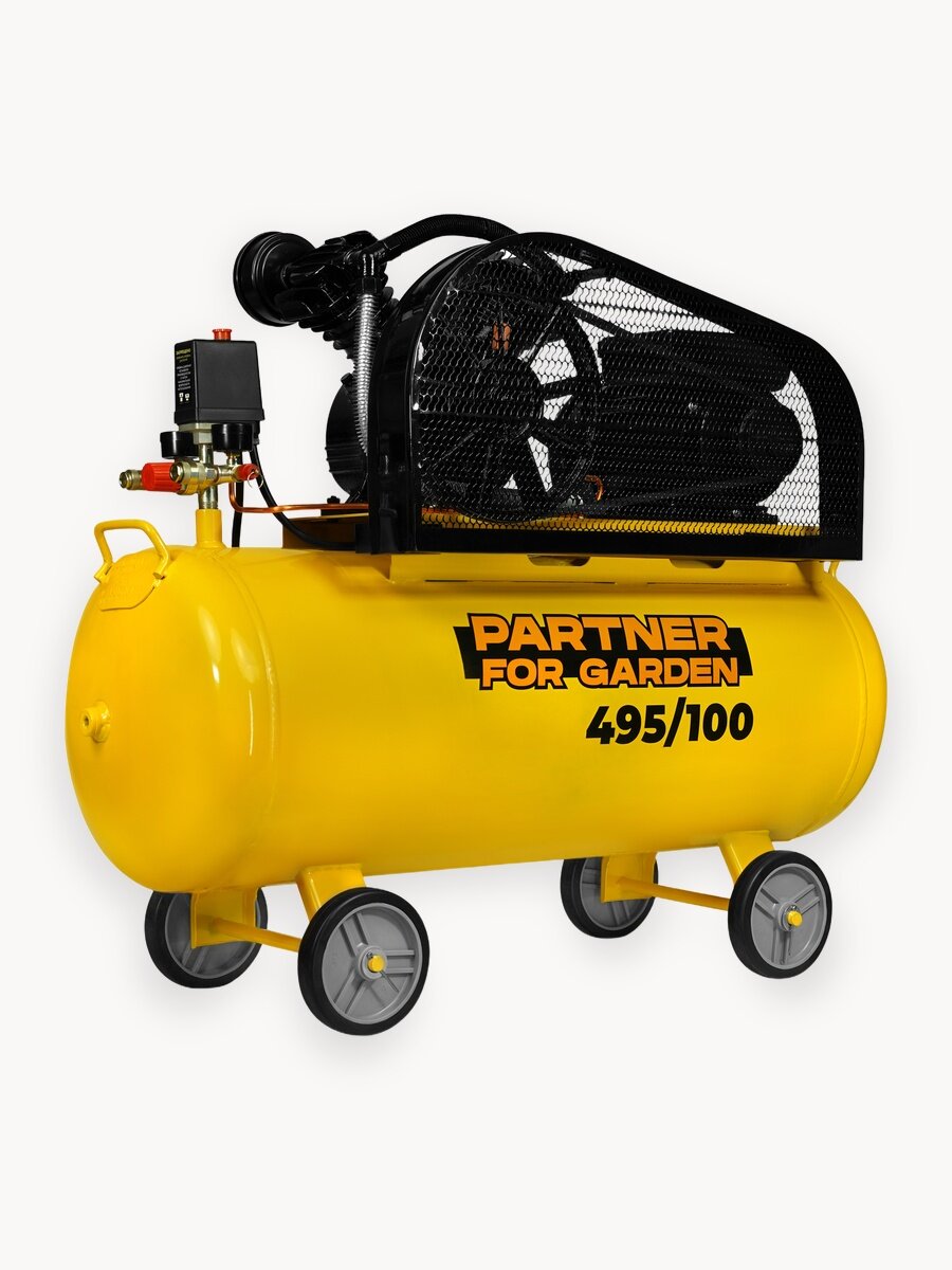 Компрессор поршневой масляный Partner 495/100 ( 495 л/мин, 100л ресивер, 2,2 кВт )
