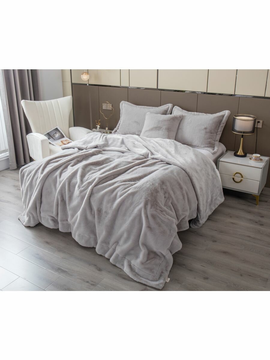 Покрывало плед "KAZANOVA" - двусторонний, бежевый, 160х220 см