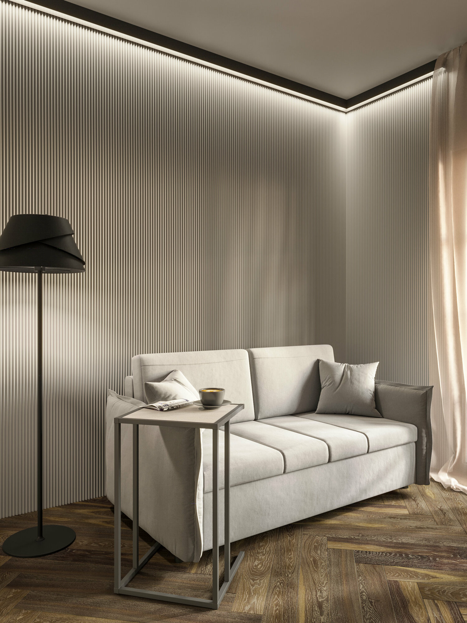 Стол журнальный найди приставной, для ноутбука, Графит, ЛДСП Бетонный камень