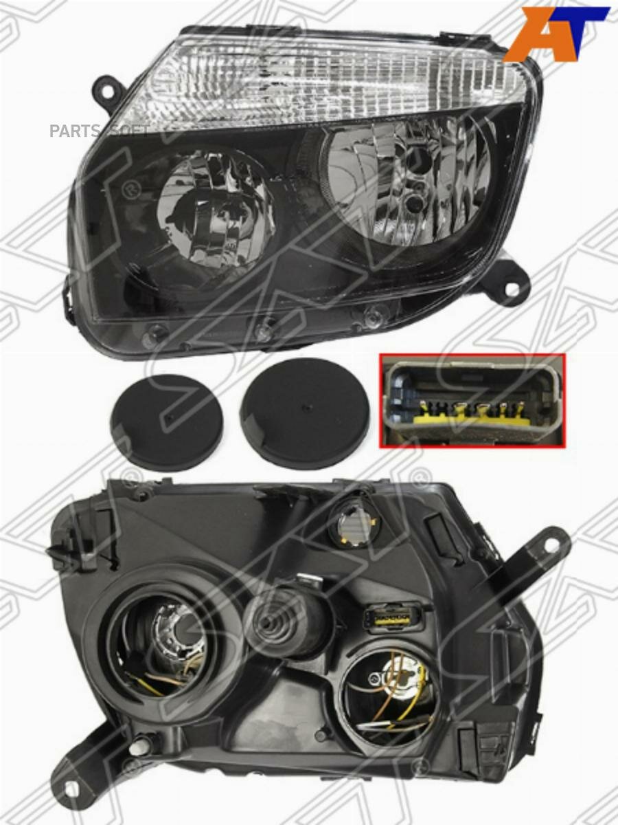 Фара Renault Duster 10-15 (Слева/ Чёрная) SAT ST-551-1186L-LDEM2 | цена за 1 шт