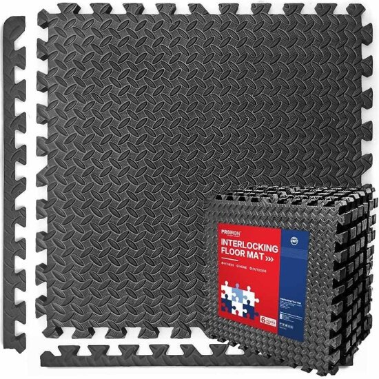 Мат-пазл Proiron для фитнесса и тренажеров, 6 модулей по 61х61х1,2 см, ПАЗЛ6612