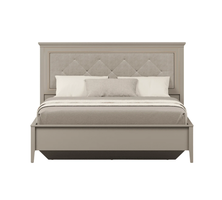 Кровать БРВ Мебель CLASSIC LOZ160х200 с мягким элементом Глиняный серый
