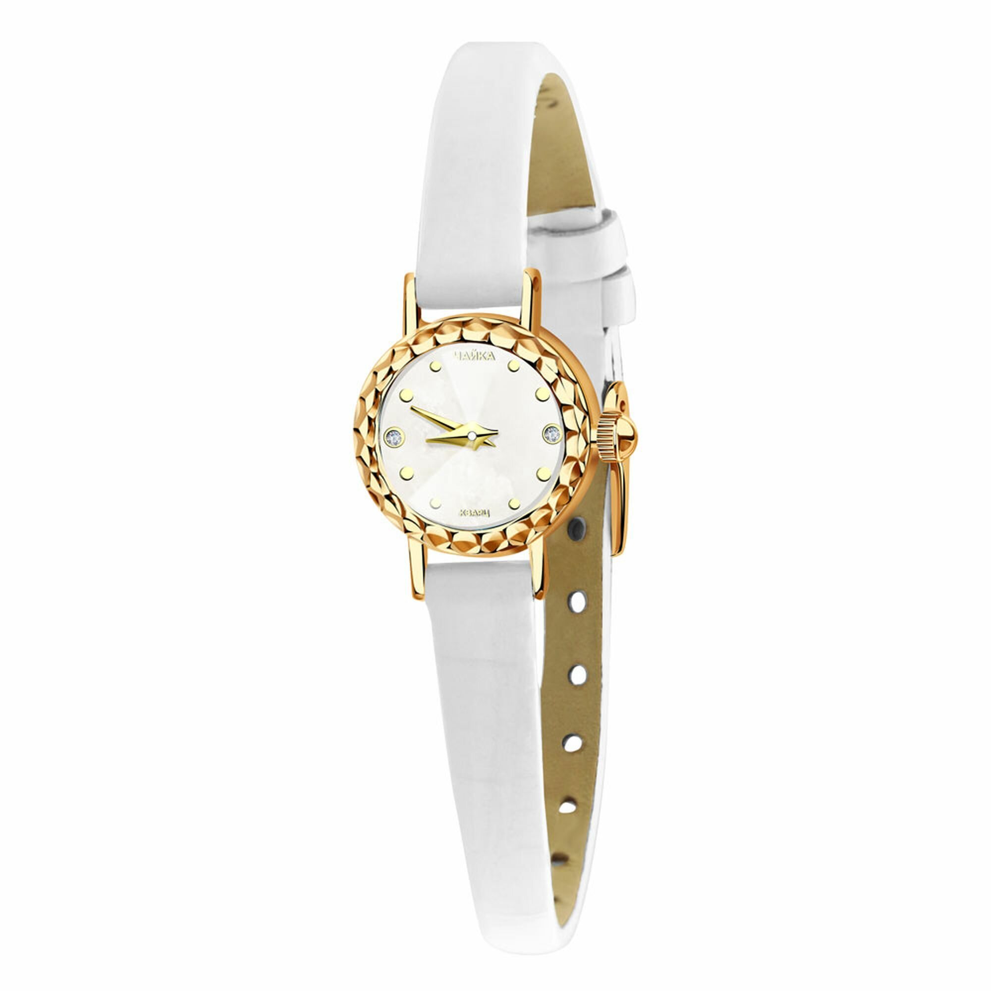 Наручные часы, золото + серебро, фианит