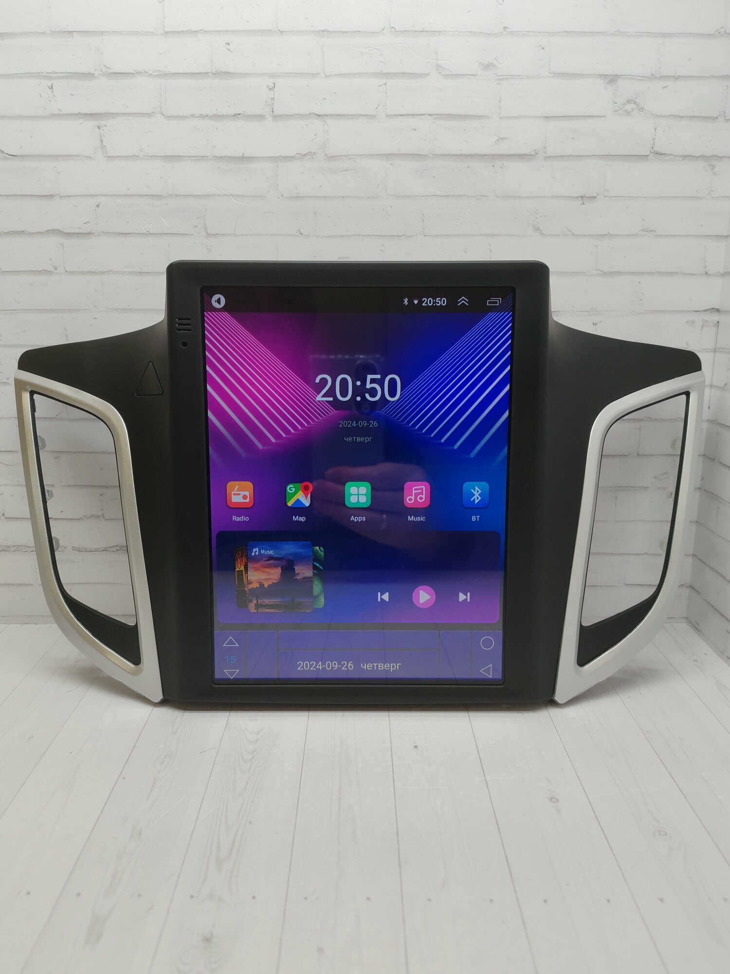 Магнитола андроид Tesla для Hyundai Creta 2015-21г/ 8-ядер/4+64гб/sim-карта/Android-Auto/CarPlay