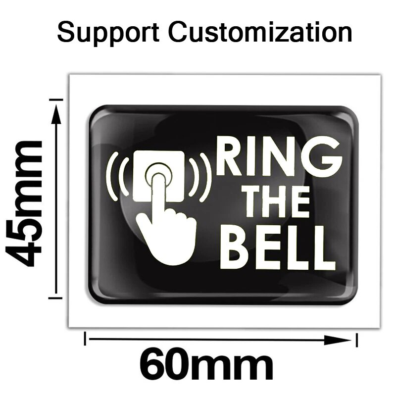 3D наклейка в виде купола, значок уведомления, кольцо, звонок, дверной звонок, ворота, дверь, стена, поддержка настройки