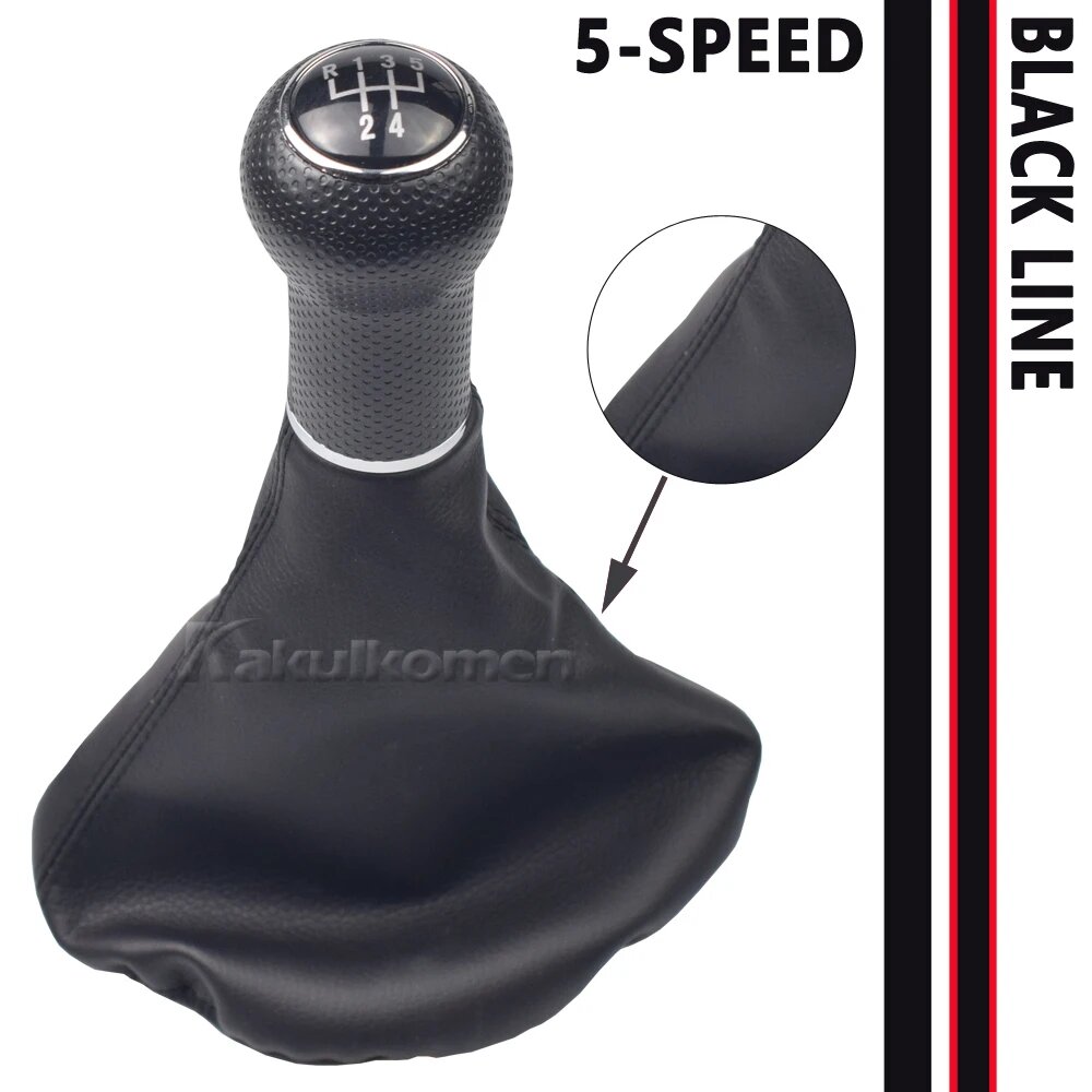 Ручка КПП 5-ступенчатая Black Line 5R-Silver-Black VW Golf 3