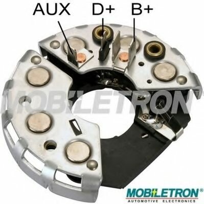 Мост диодный BOSCH 35-45A 114MM 1127011135IBR303130603REC201[OE 028903359A] AUDI: 80 1.8 -86, VW: GOLF, JETTA 1.6-1.8 83-88, FORD: TRANSIT, RB01HA Mobiletron RB-01HA