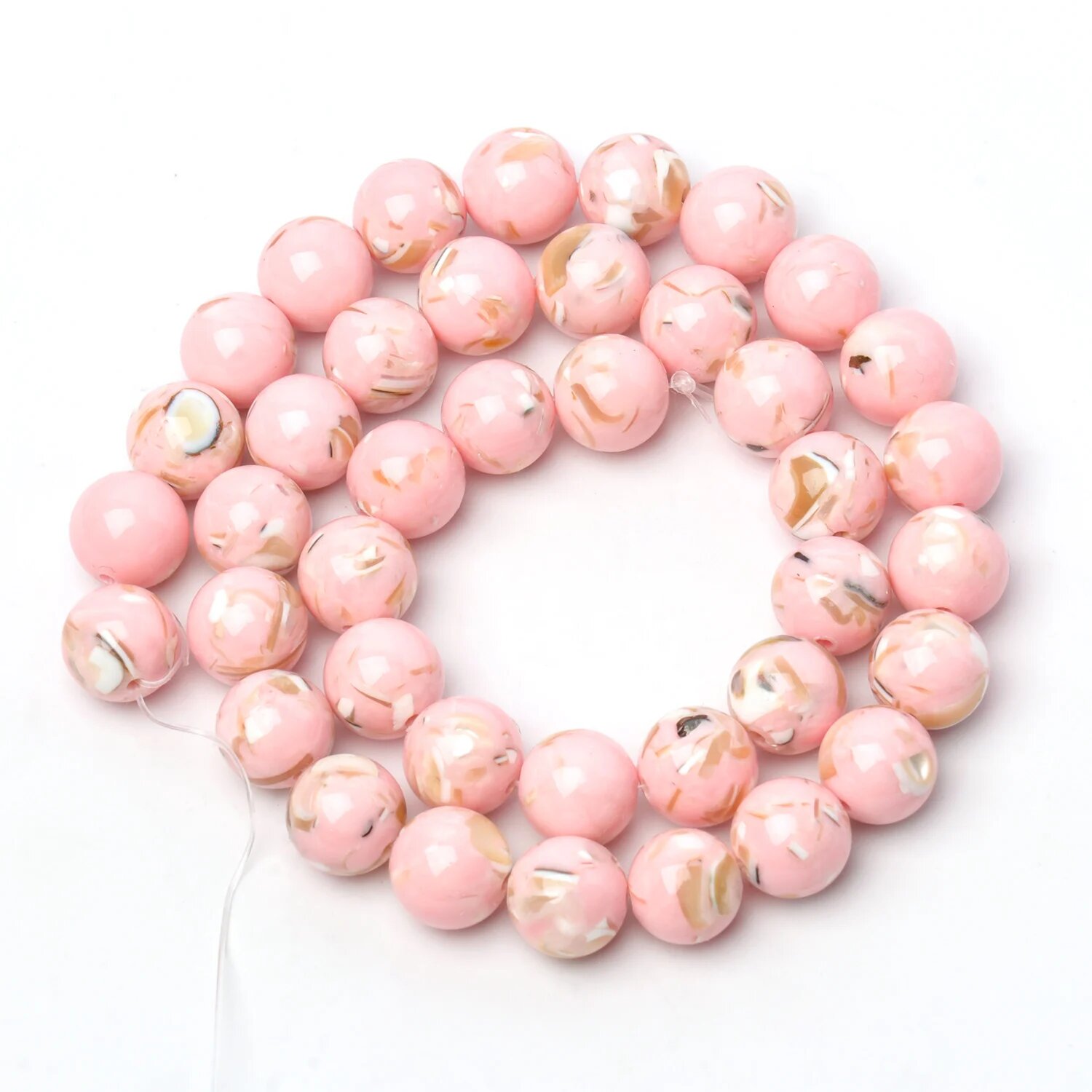 Розовые бусины из натурального камня xilitata Розовый, 6mm (approx 61pcs), Pink shell howlite
