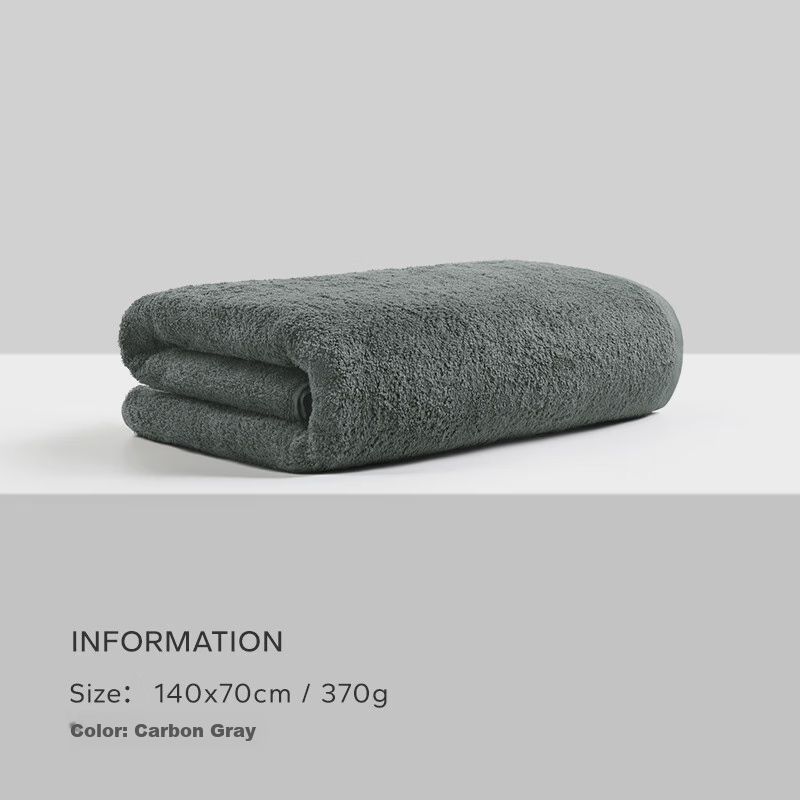 MUJI Bath Towel, Class A Pure Cotton, Soft, Absorbent, Quick-Drying, Low Shedding, Xinjiang Cotton, Thickened Large Bath Towel, Wrap Towel, Charcoal Gray