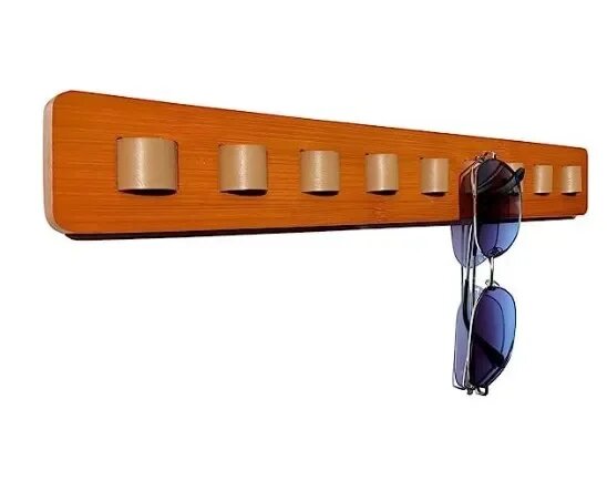 Деревянный настенный органайзер для очков Brown nine-hole