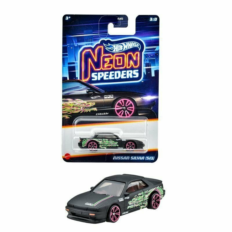 Машинка Mattel Hot Wheels Neon Speeders Assort HLH72-Nissan Silvia (S13)