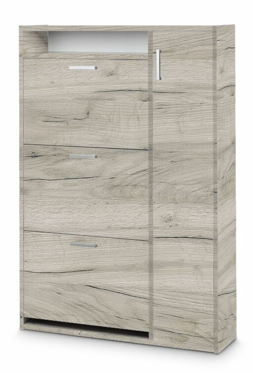 Обувница для прихожей закрытая, дуб крафт, 87х23х124, Венталл Арт