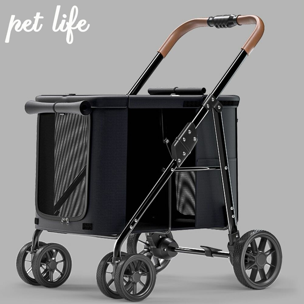 Прогулочная коляска для домашних животных, большая вместимость, складная. Инвалидная коляска (тележка) для собак и кошек, серый